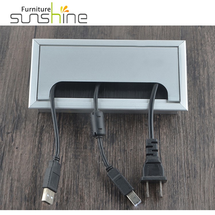 Kotak Kawat Meja Kantor Sikat Rambut Persegi Panjang Kabel Grommet Meja ...